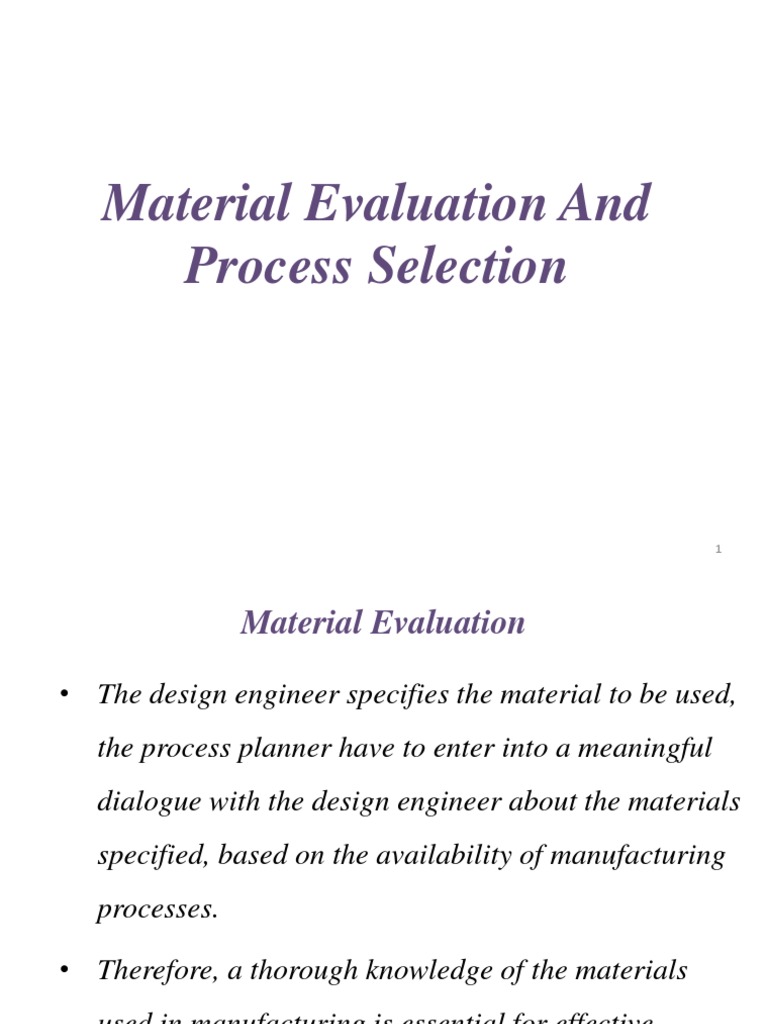 Material Evaluation and Process Selection | PDF | Composite Material | Engineering Tolerance