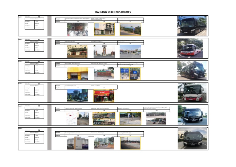Da Nang Staff Bus Routes (06 Routes) - Updated 08.19 PDF | PDF ...
