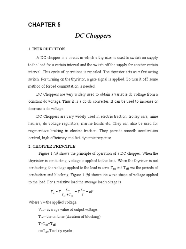 DC Chopper-2010 PDF | Download Free PDF | Capacitor | Direct Current