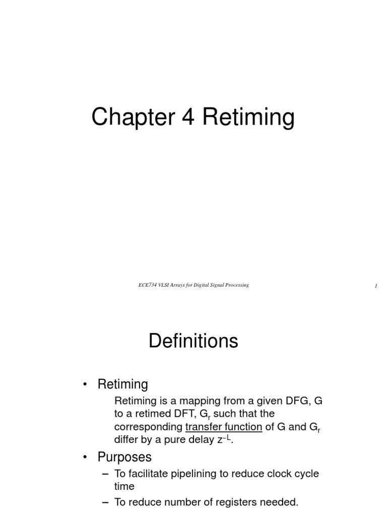 Chapter 4 Retiming 1 Ece734 Vlsi Arrays For Digital Signal Processing Pdf Mathematical