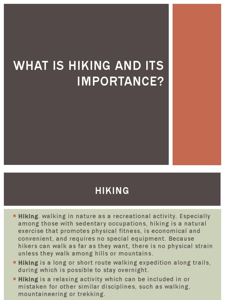 What Is Hiking and Its Importance? | PDF | Hiking | Physical Fitness