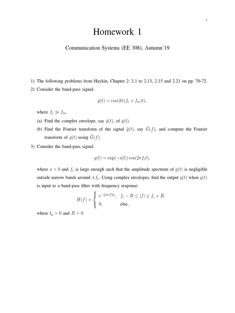 Homework 1 | PDF | Frequency Modulation | Radio Technology