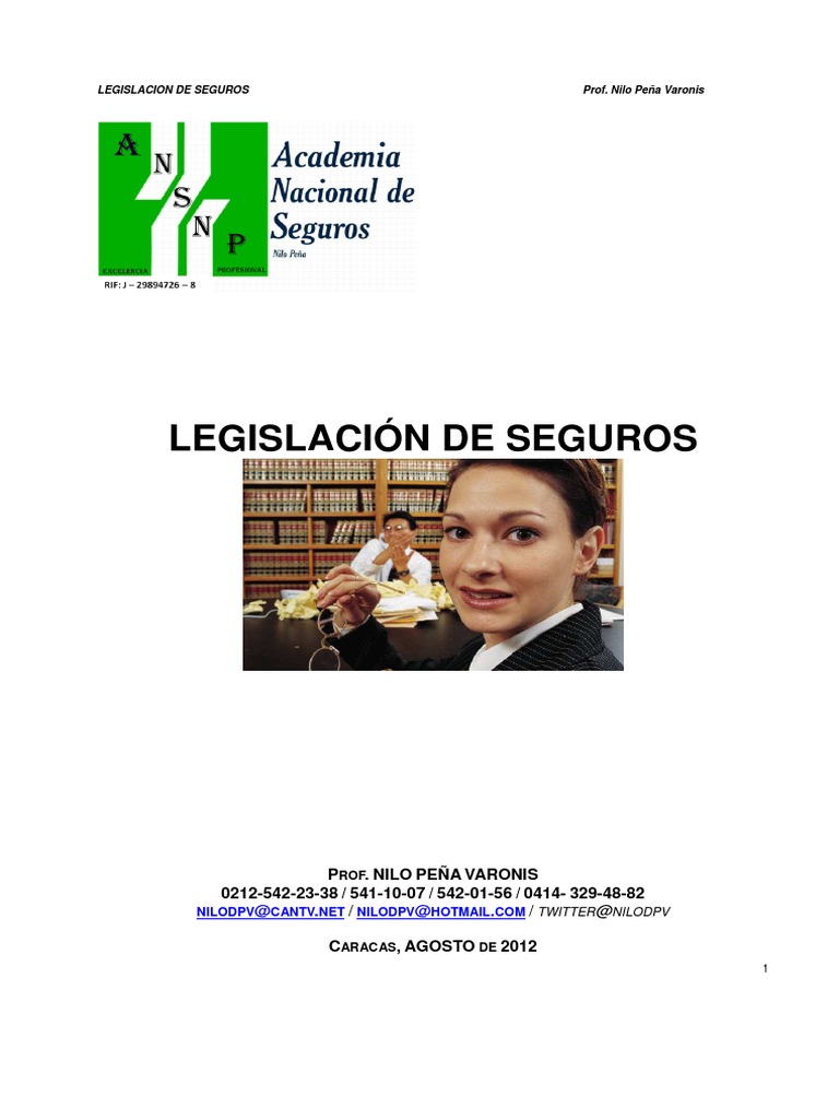 Manual de Legislacion de Seguros | PDF | Póliza de seguros | Seguro