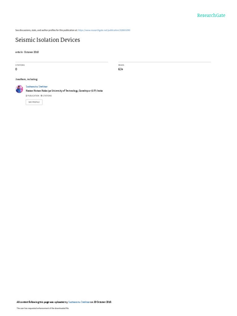 Seismic Isolation Devices | PDF | Earthquake Engineering | Friction