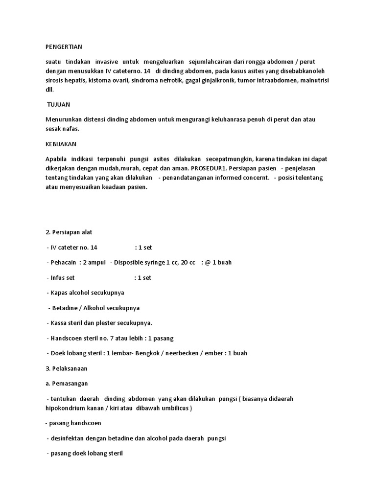 Sop Punksi Abdomen | PDF