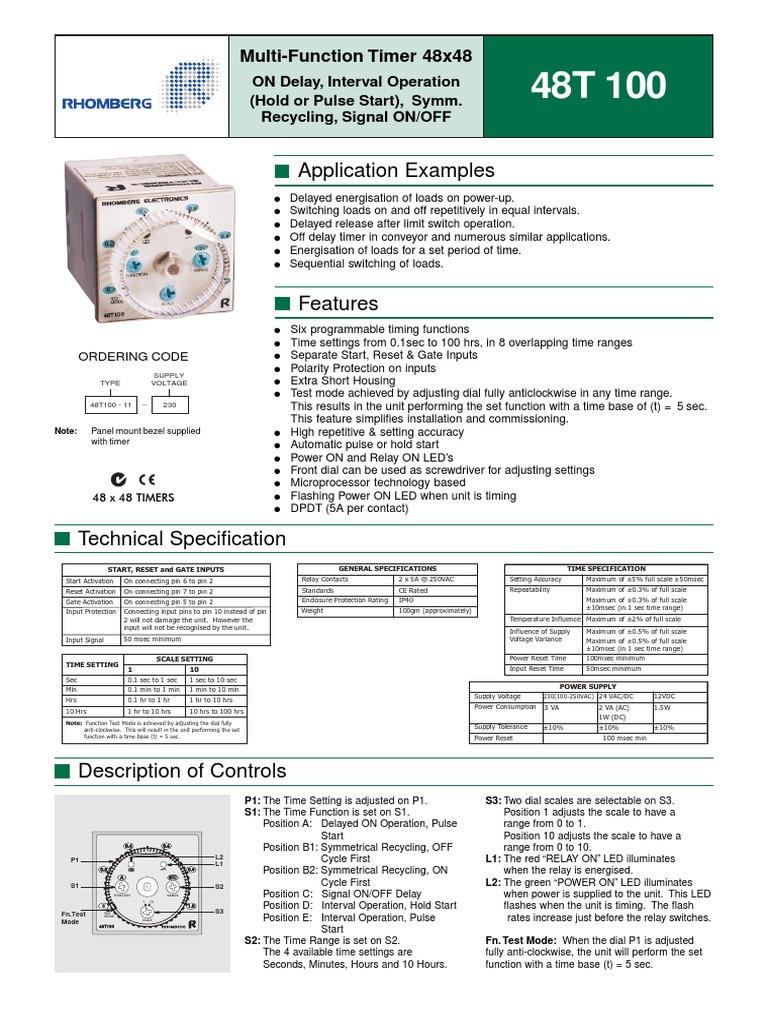 Timer | PDF | Relay | Timer