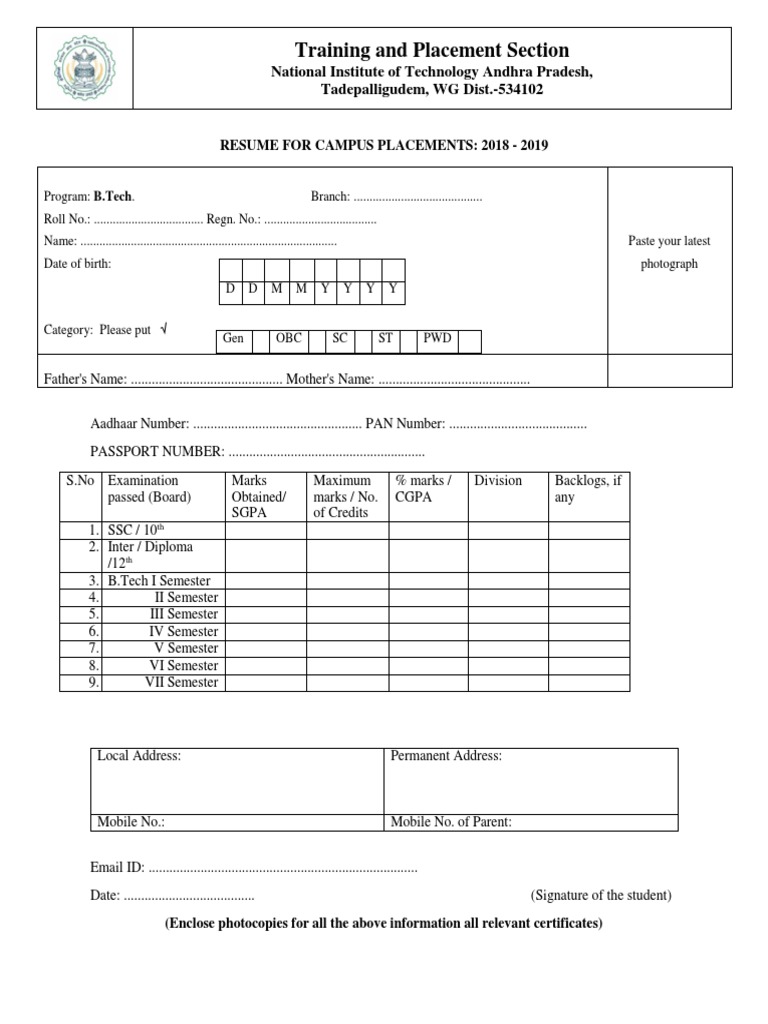 Student Data Form | PDF
