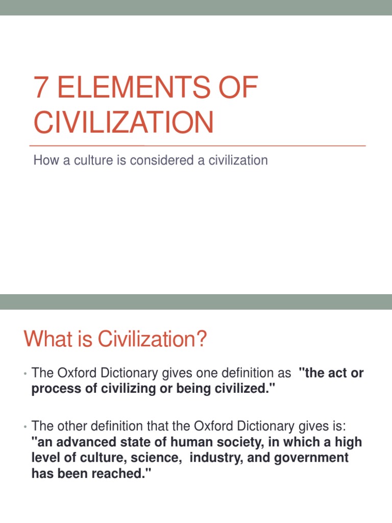 7 Elements of Civilization | PDF | Civilization | Wealth