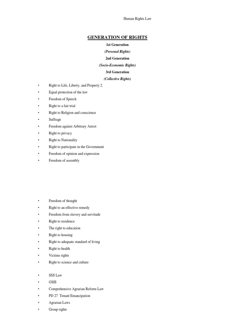 Generation of Rights | PDF | Social Science