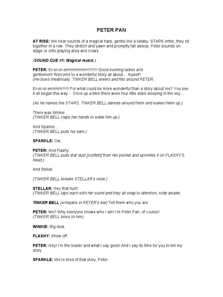 Peter Pan: TINKER BELL (Whispers in PETER's Ear) Tell Them Who You Are ...