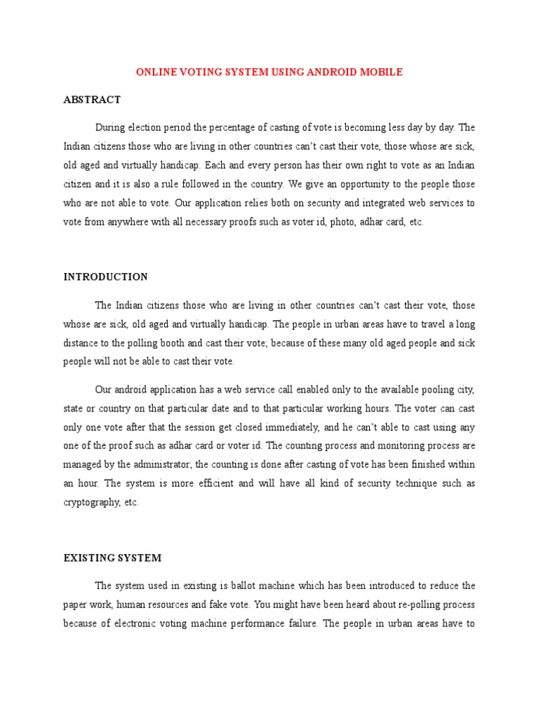 Online Voting System Full Document | PDF | Relational Database | Java ...