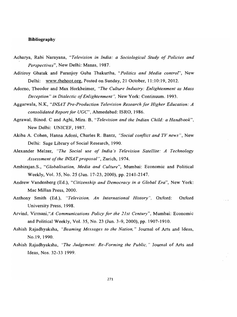 Bibliography: A Concise Guide to Media and Communications Research ...