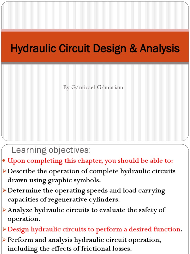 L-6 Hydraulic Circuit Design & Analysis | PDF | Cylinder (Engine) | Pump