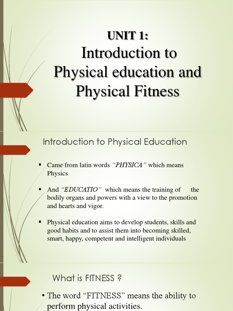Introduction to Physical Education & Fitness | PDF | Physical Fitness ...