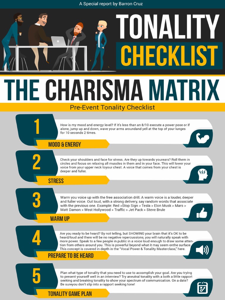 Tonality Checklist Charisma Matrix PDF | PDF