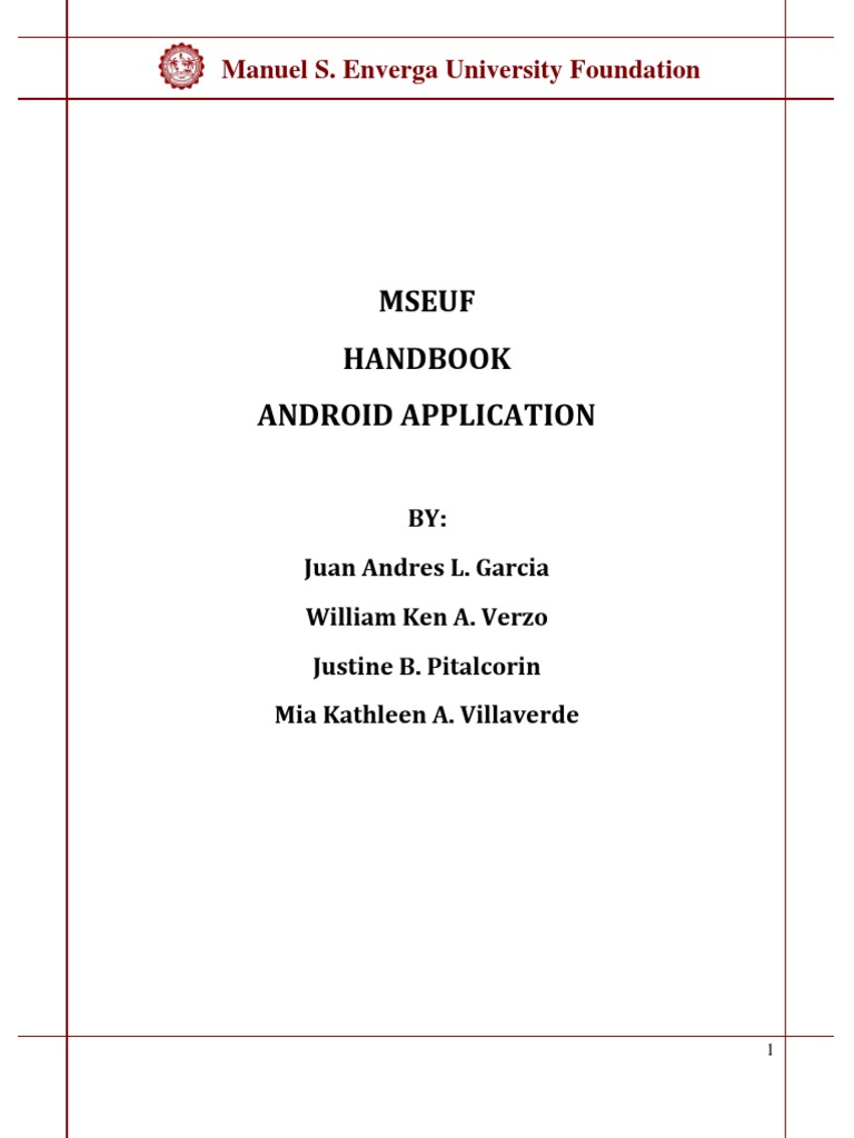 Mseuf Handbook Android Application: Manuel S. Enverga University ...