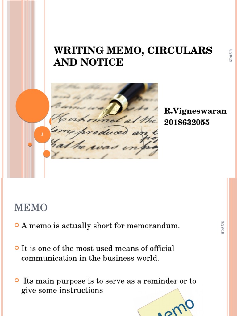 Memo, Circulars, and Notices Guide | PDF | Memorandum | Communication