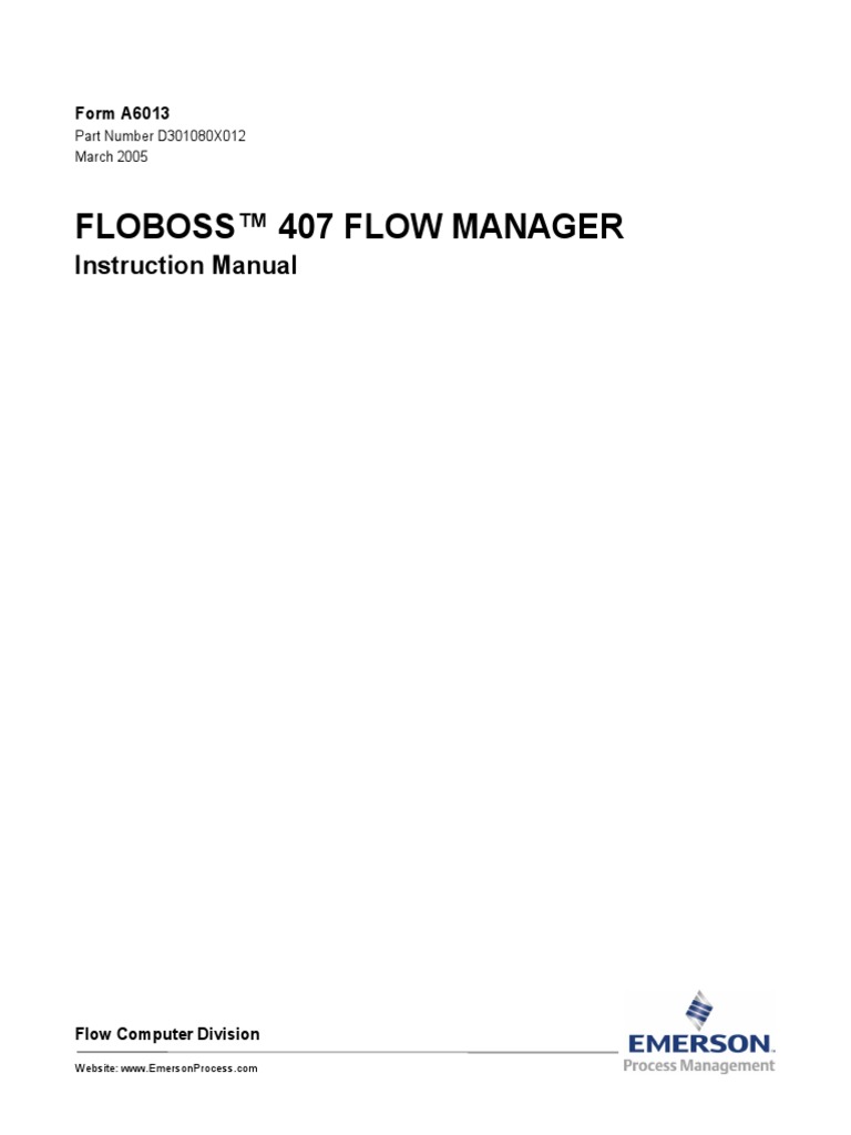 Instruction Manual Floboss 407 Roc 407h Flow Manager en 133836 | PDF ...