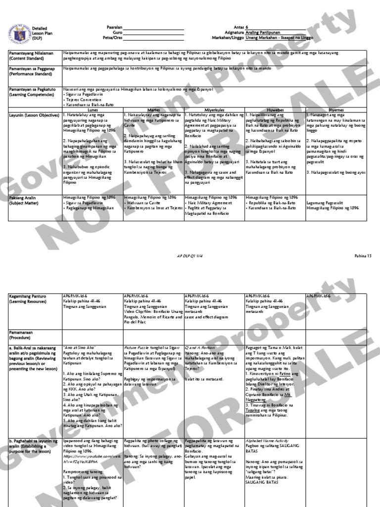 Ap 6 DLP Q1 W4 PDF | PDF