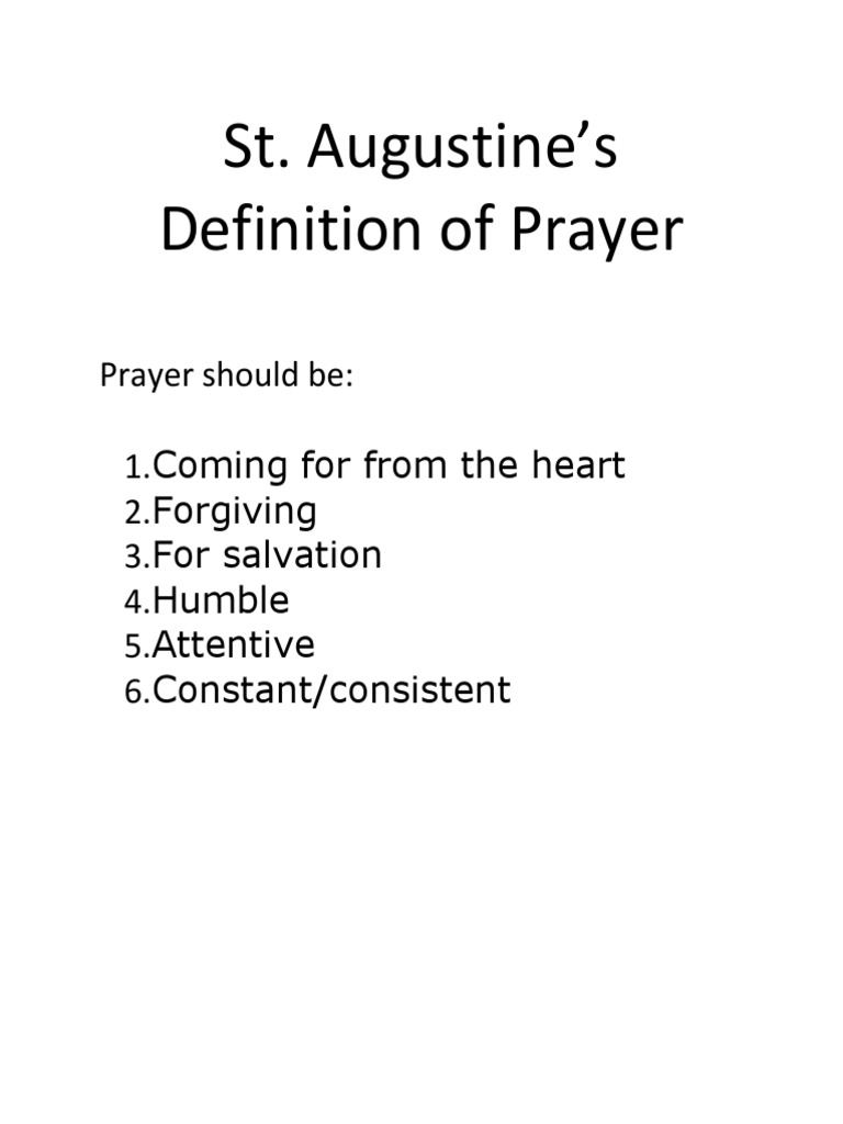 Prayer According To St. Augustine PDF | PDF