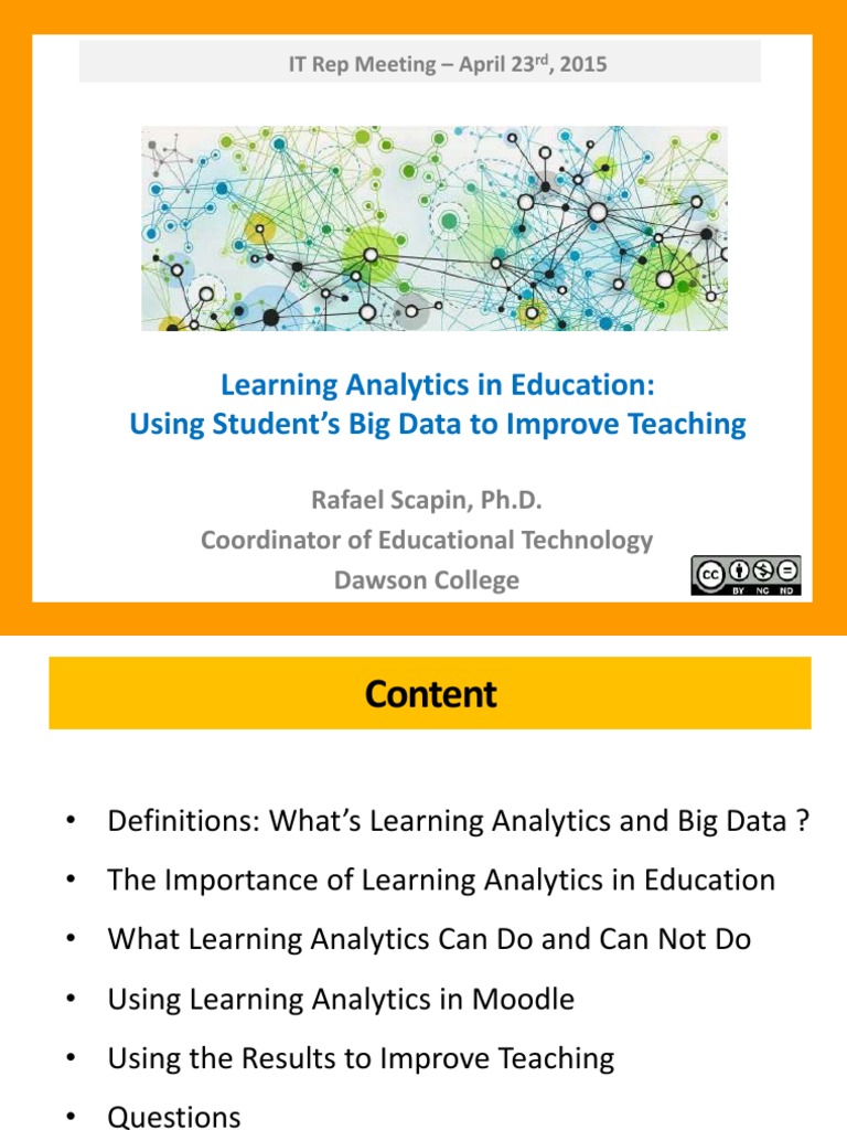 Learning Analytics in Education: Using Student's Big Data To Improve Teaching | PDF | Analytics ...