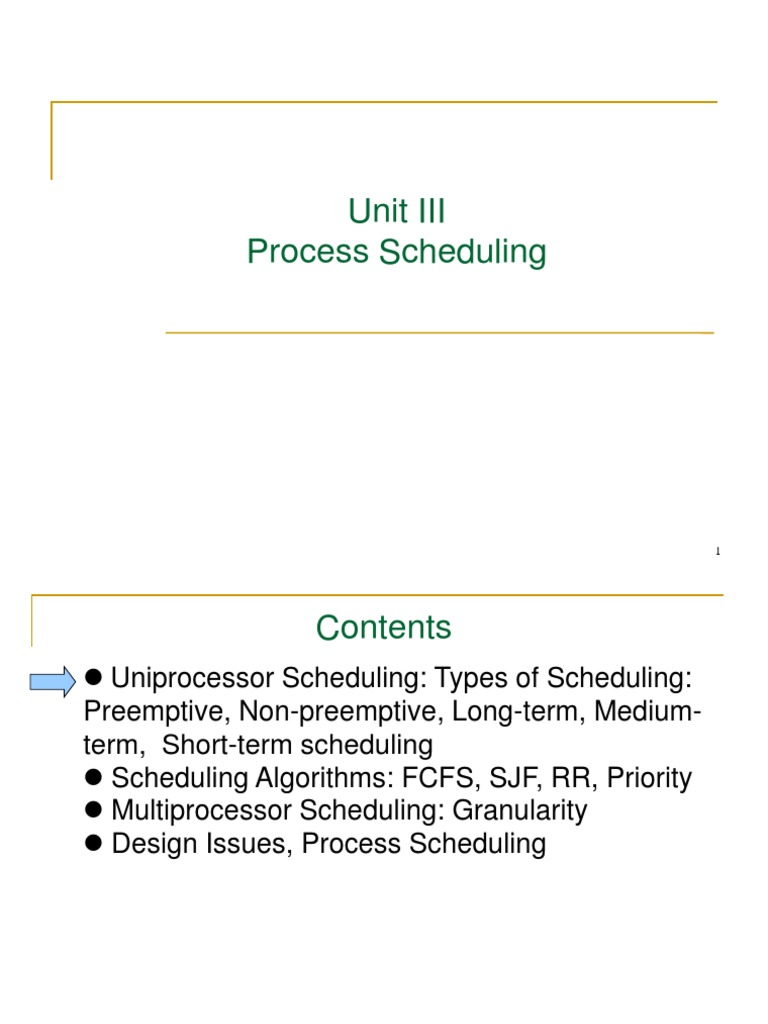 Process Scheduling Algorithms and Concepts | PDF | Scheduling (Computing) | Parallel Computing