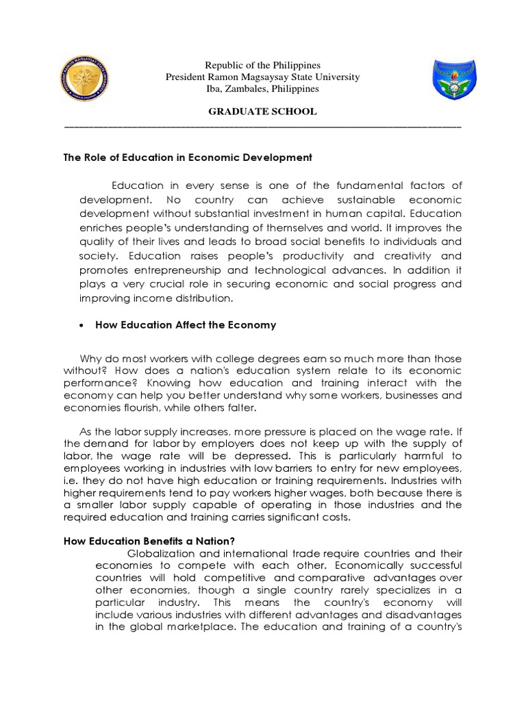 The Economics of Education and Employment | PDF | Employment | Economic ...