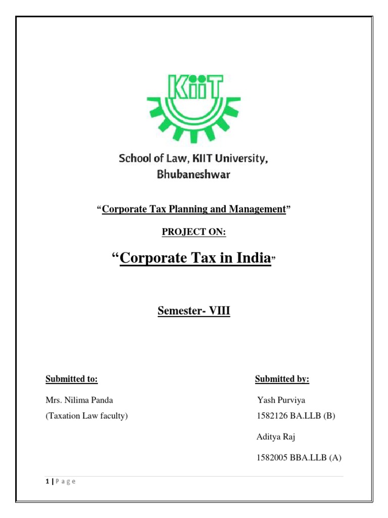 Final Tax Planning Project | PDF | Corporate Tax | Income Tax