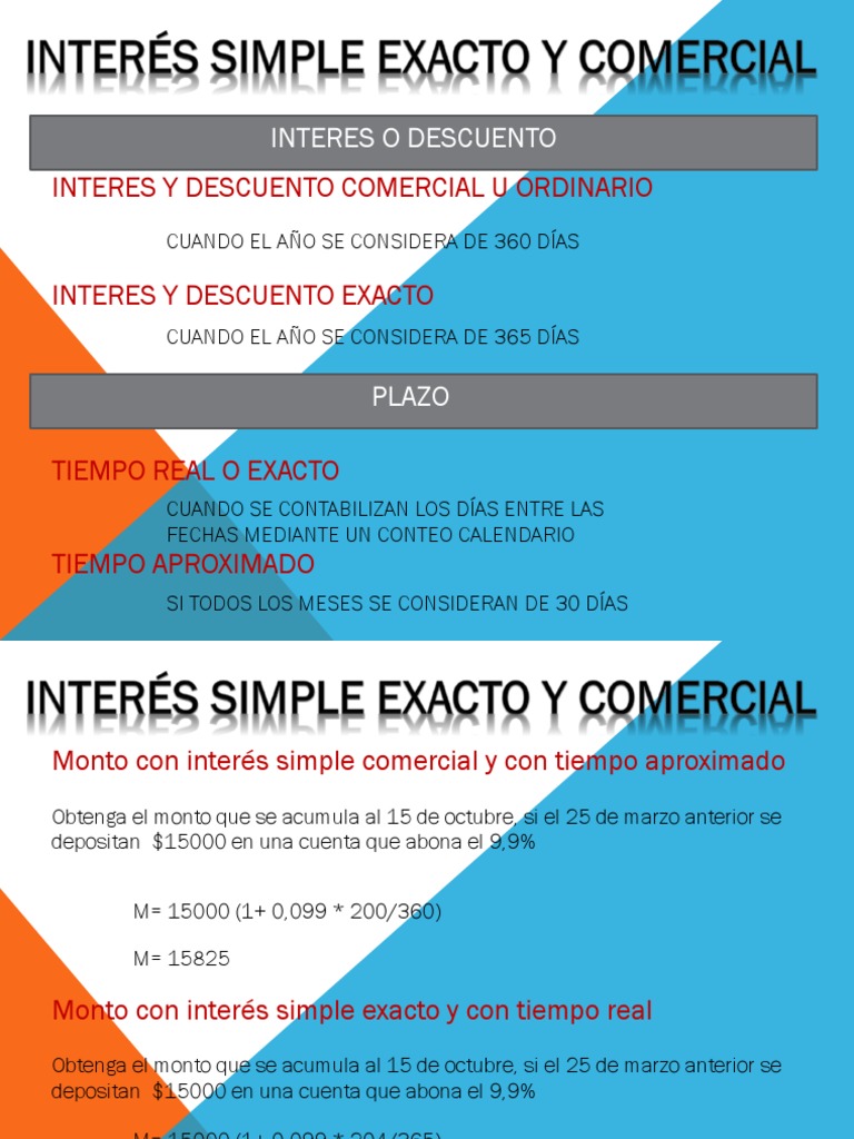 Interes Simple Exacto y Comercial | PDF