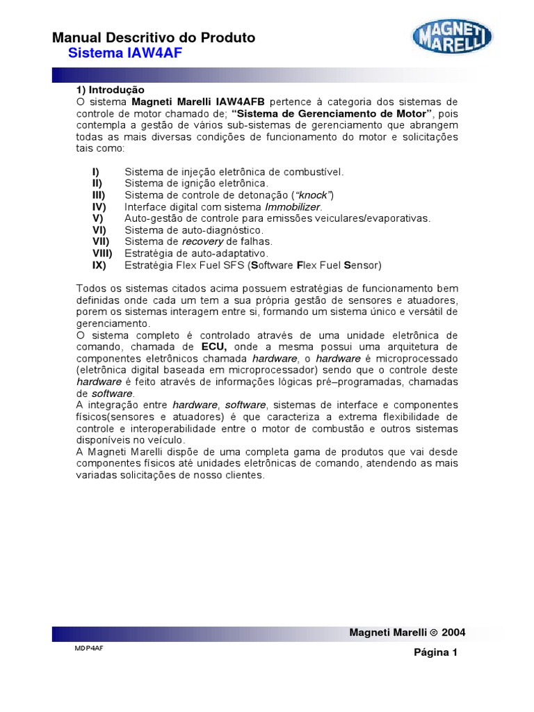 Sistema Iaw 4af PDF | PDF | Motor de Combustão interna | Oxigênio