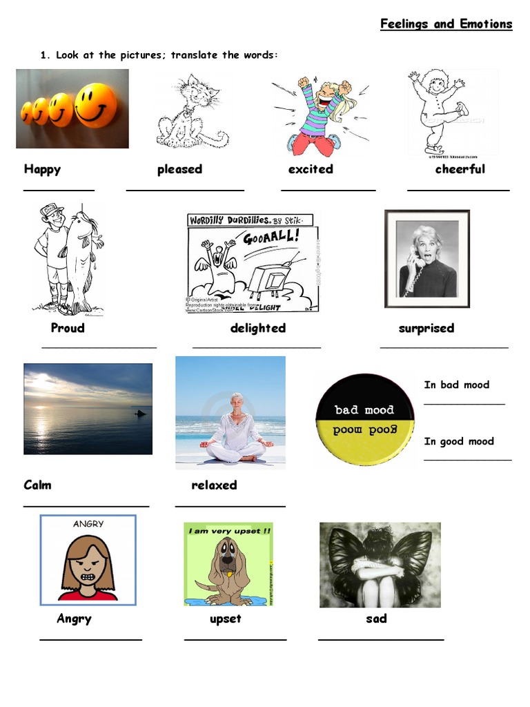 Worksheet Feelings and Emotions | PDF | Jealousy | Metaphysics Of Mind