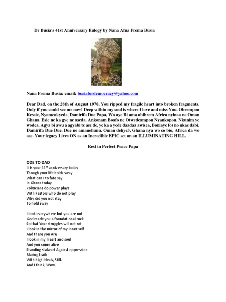 Tribute to Dr. Busia's Legacy | PDF | Cooking, Food & Wine