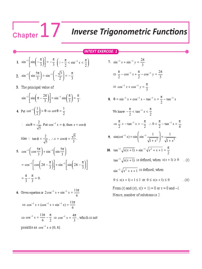 Mathematics Inverse Trigonometry | PDF | Sine | Geometry