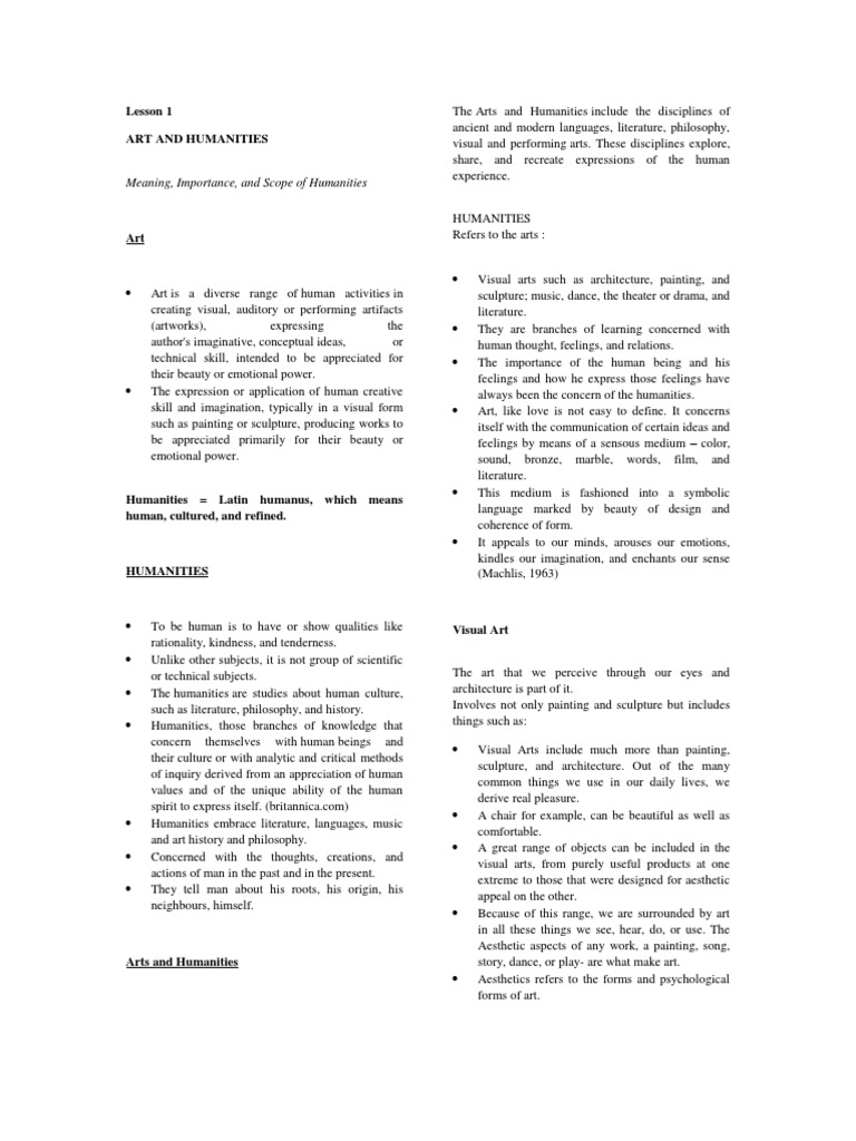 Art and Humanities | PDF | Humanities | Dances