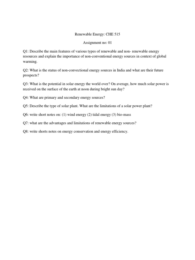 Renewable Energy Assignment 01-03 | PDF | Latitude | Scientific Observation
