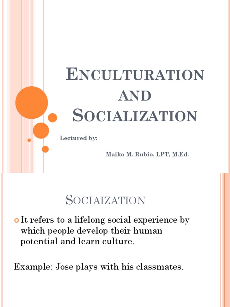 Enculturation and Socialization | PDF