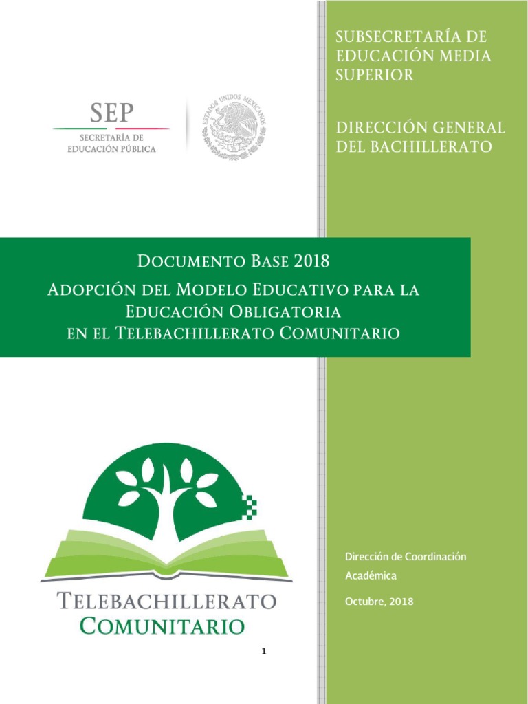 Documento Base de Telebachillerato Comunitario 2018 | PDF | México ...