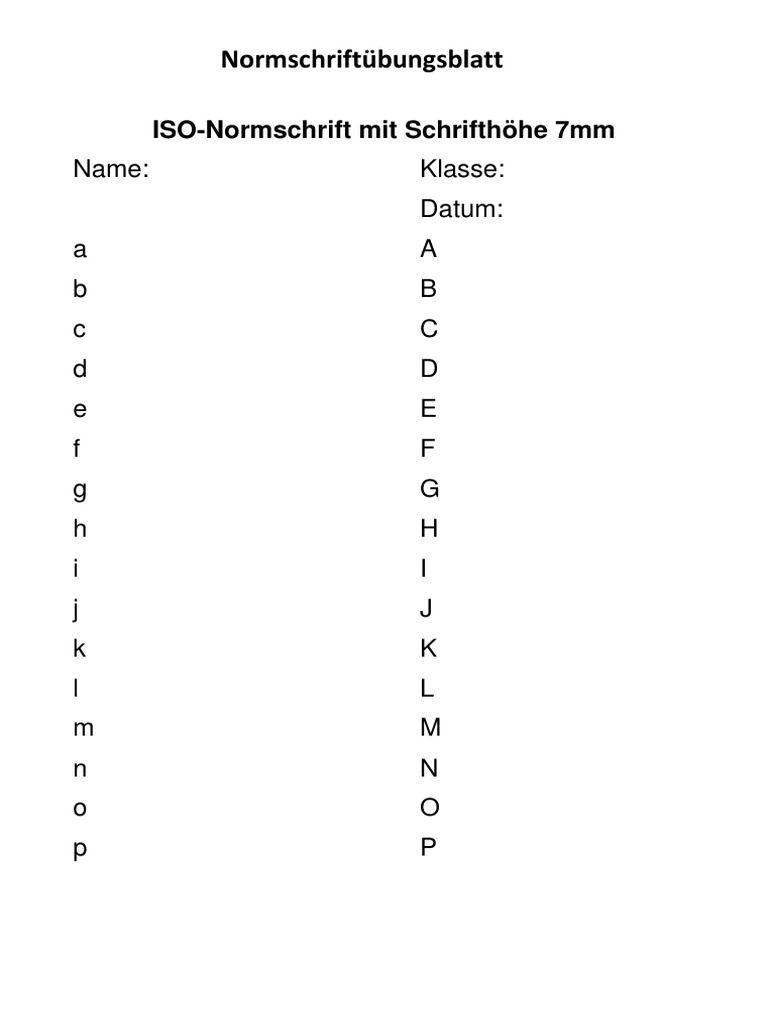 Normschriftübung | PDF