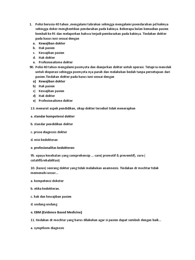 Soal MCQ Blok 2 Kating | PDF