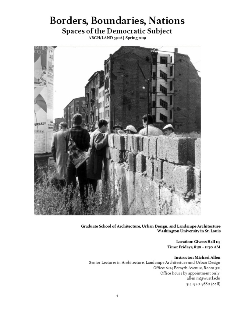 Borders, Boundaries, Nations: Spaces of The Democratic Subject | PDF ...