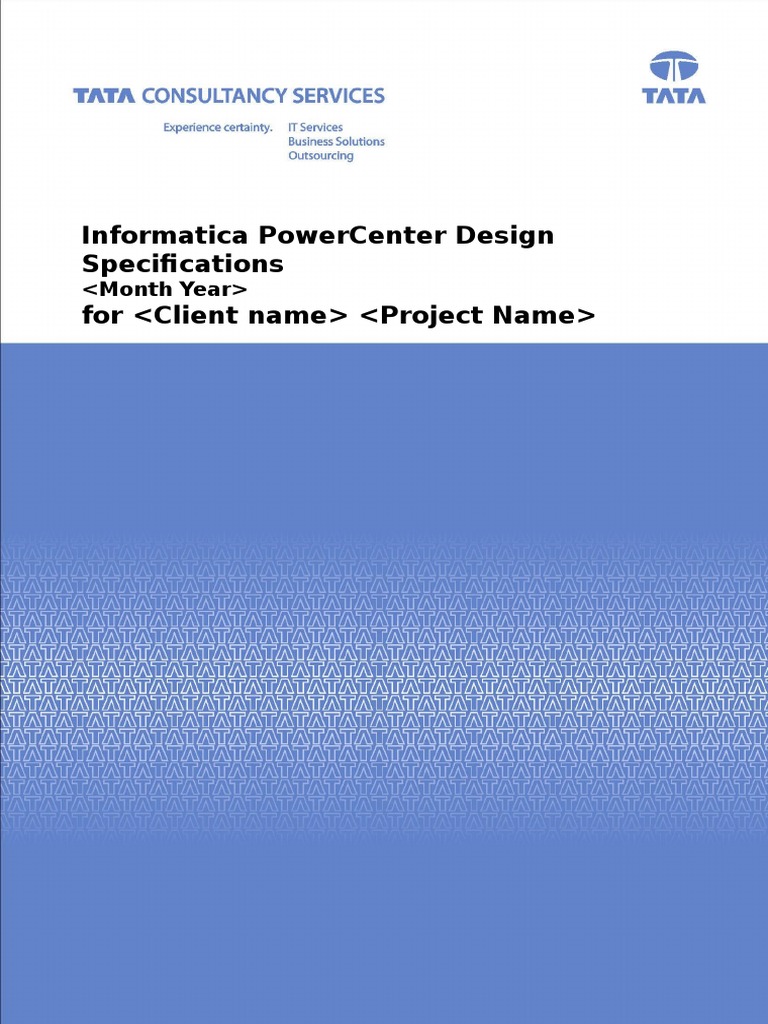 Informatica PowerCenter Design Specifications SDS Template | PDF ...