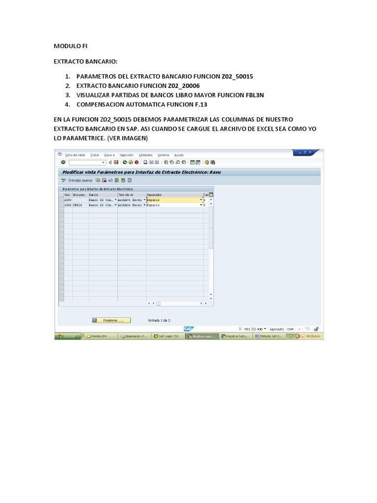Manual Sap Extracto Bancario | PDF