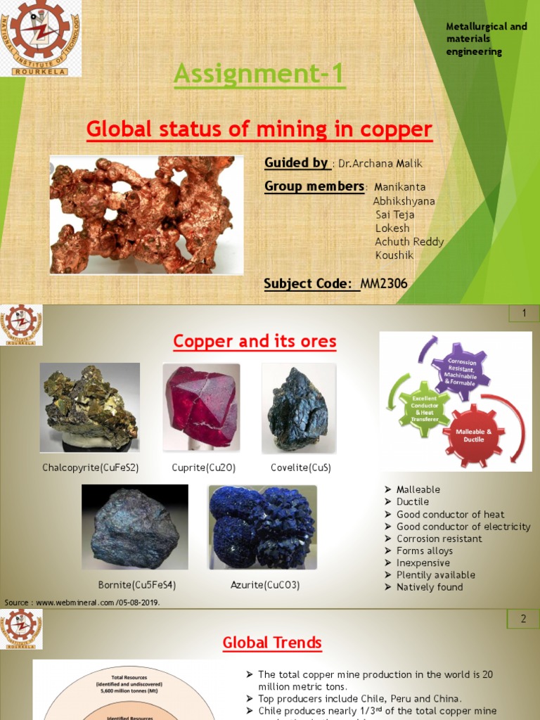 Assignment-1: Global Status of Mining in Copper | PDF | Copper ...