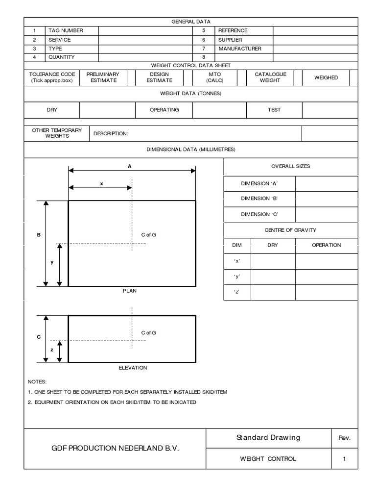 Weight Control Data Sheet Template | PDF