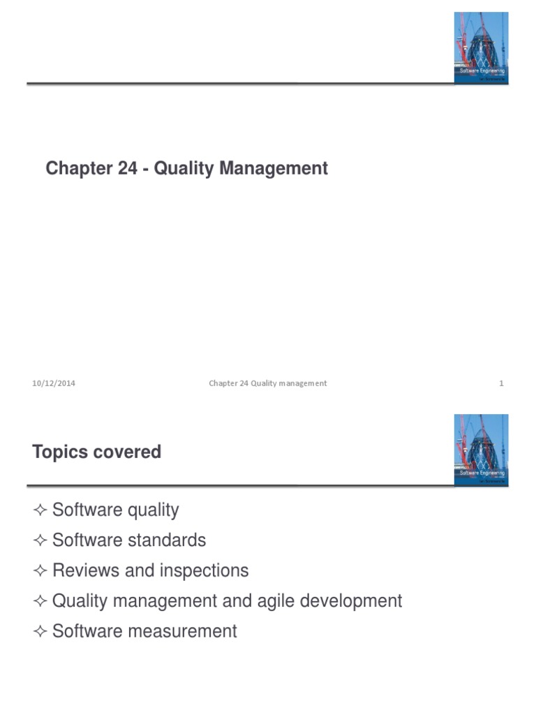 Chapter 24 Quality Management 1 10/12/2014 | PDF | Inheritance (Object Oriented Programming ...