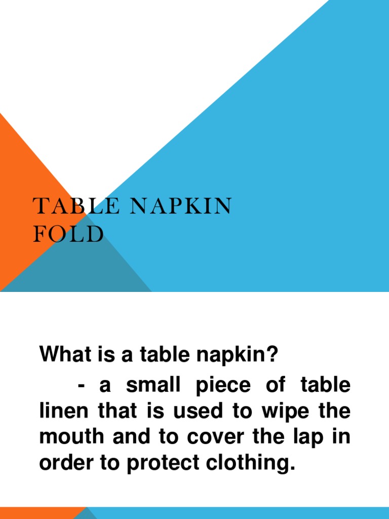 Table Napkin Folds Guide | PDF | Triangle | Teaching Mathematics