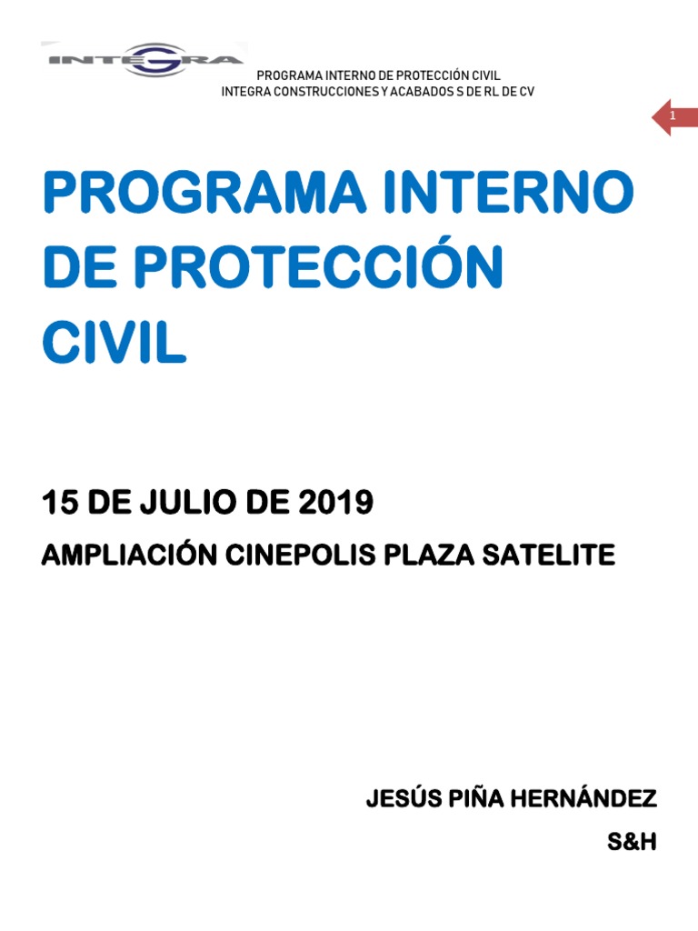 Programa Interno de Protección Civil | PDF | Vulnerabilidad | Riesgo
