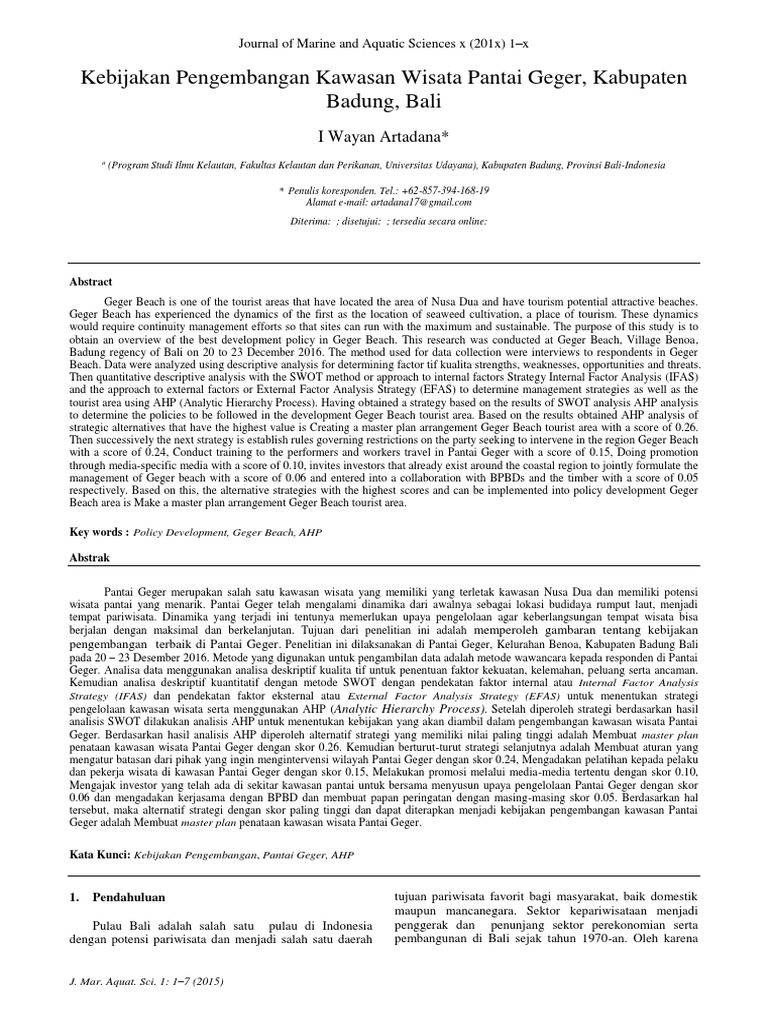 I Wayan Artadana | PDF | Analisis SWOT | Analisis