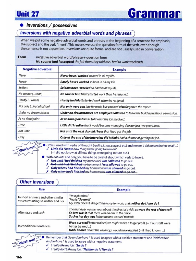 Unit 27 Inversions PDF | PDF