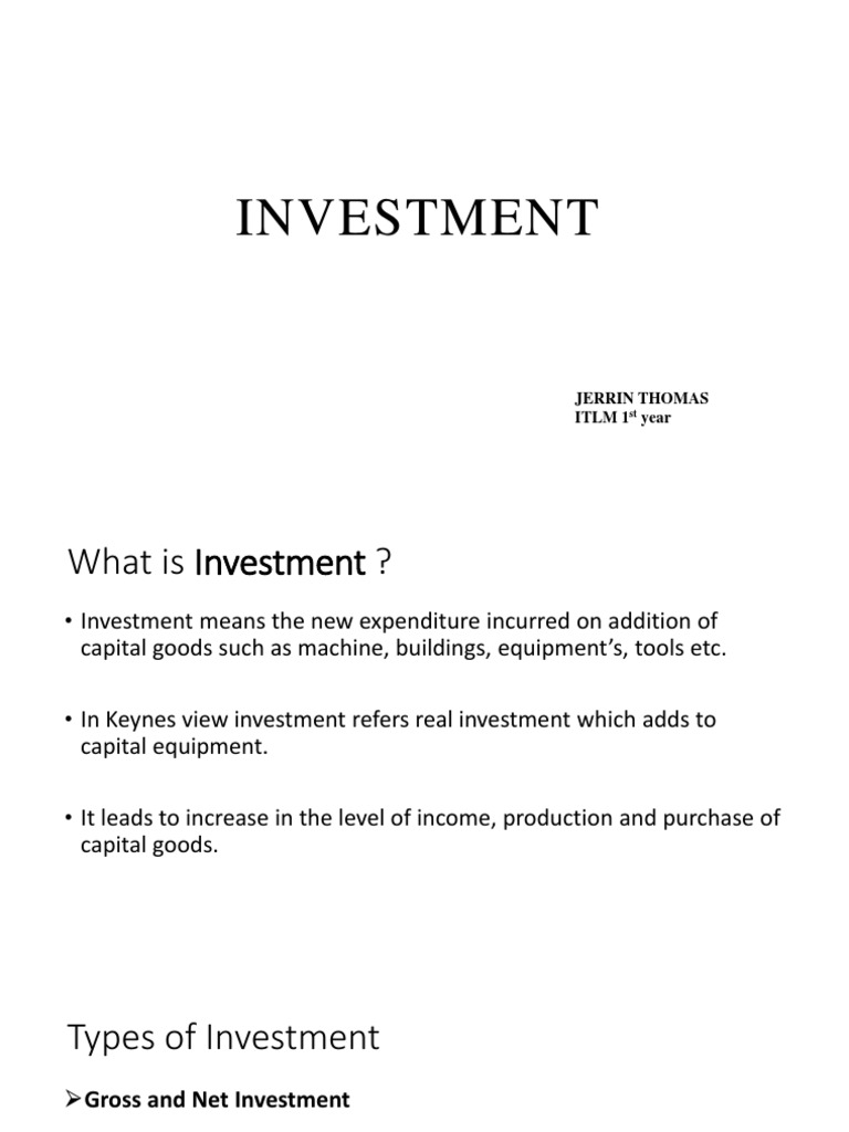Investment: Jerrin Thomas Itlm 1 Year | PDF | Income | Government Spending